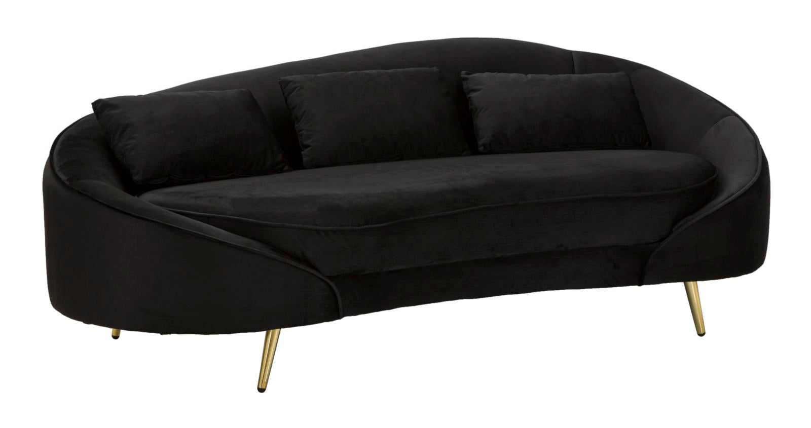 Glam sofa i træ, polyester og metal – 185x84x68 cm – Lammeuld.dk