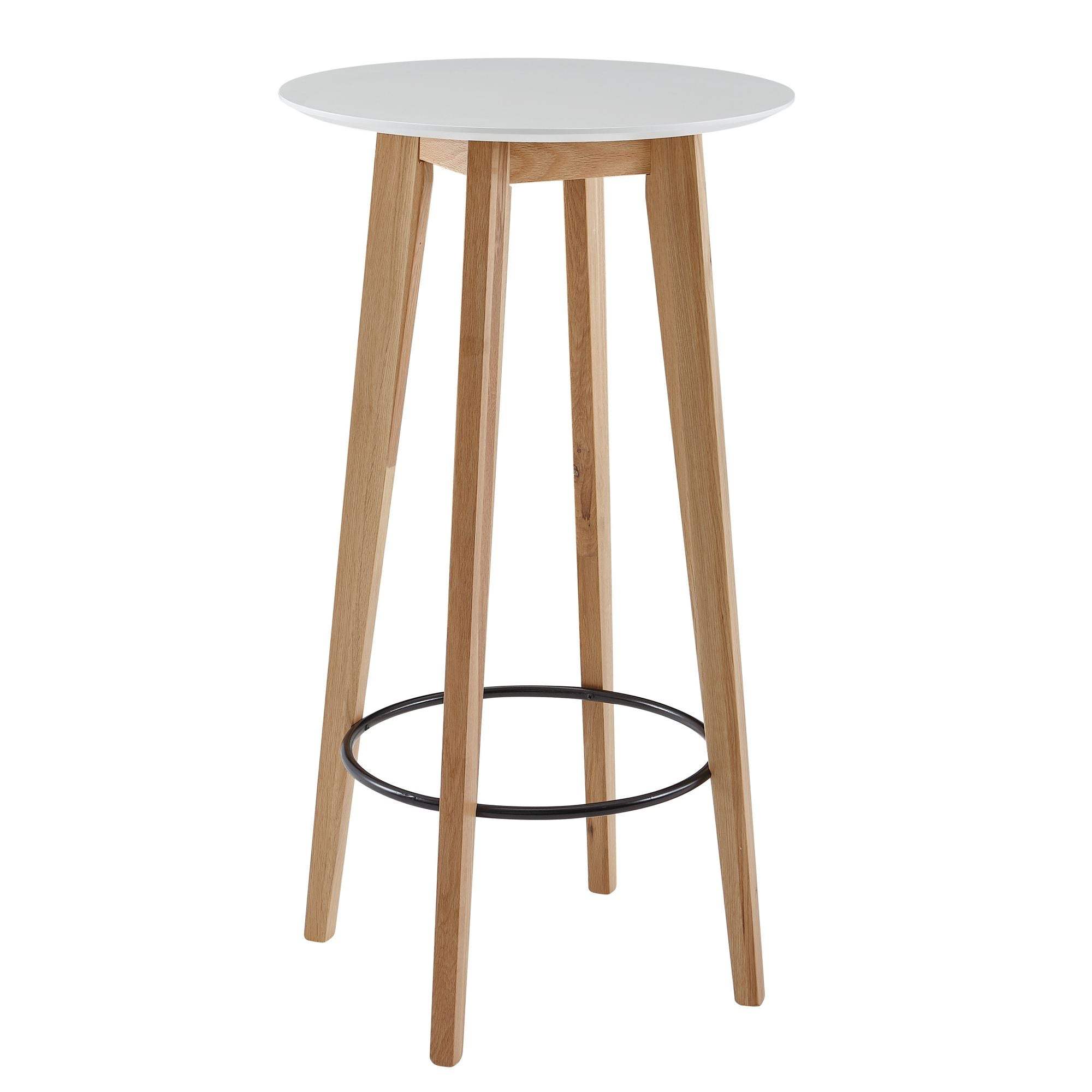 Rundt barbord i skandinavisk stil, 60x110x60 cm, hvid – Lammeuld.dk