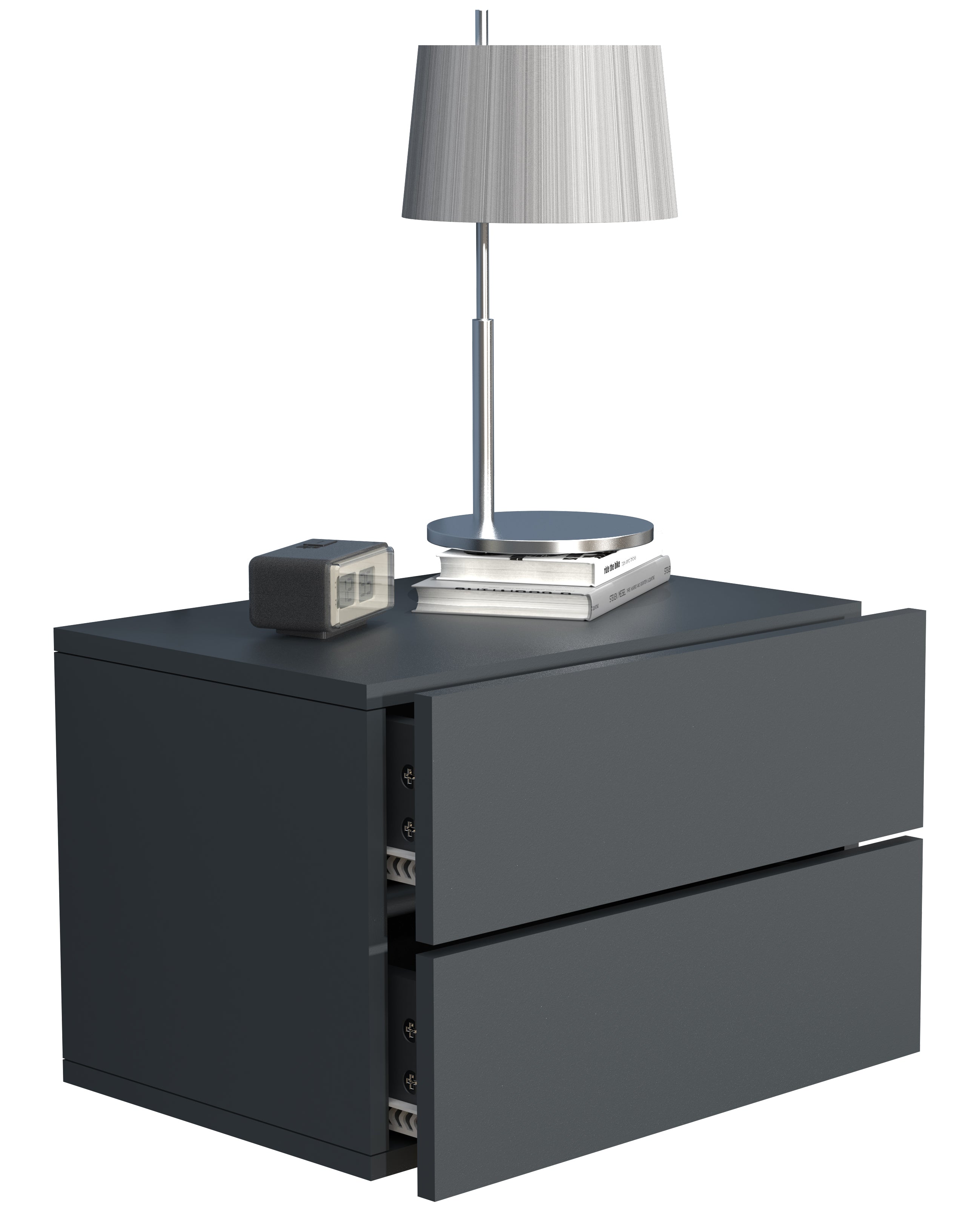 Natbord / sengebord, 30x45x32 cm, antracit – Lammeuld.dk